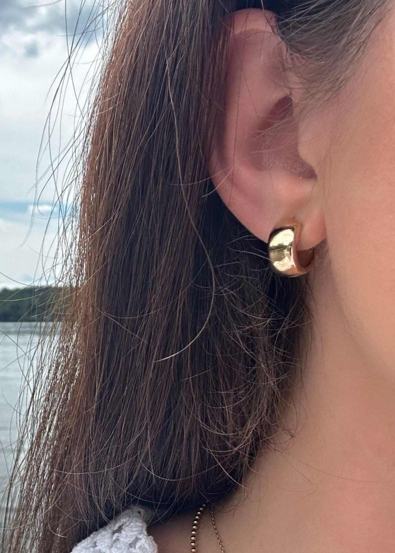 Wide Gold Hoops (10k Solid Gold)